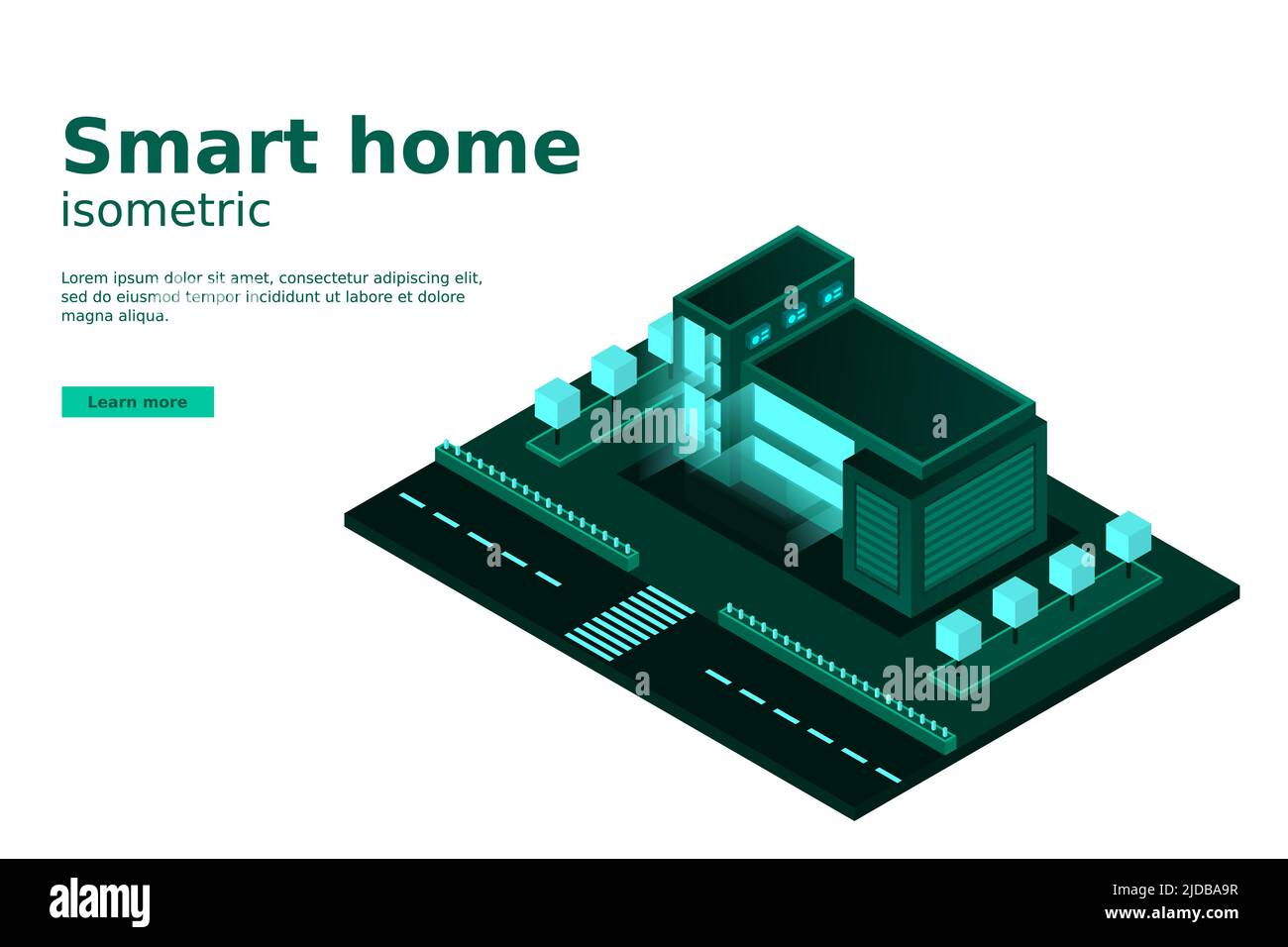 Smart city or intelligent building isometric vector concept. Modern ...