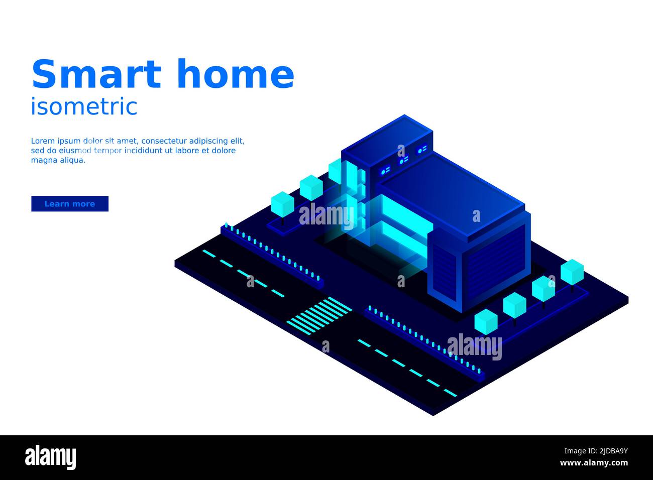 Smart city or intelligent building isometric vector concept. Modern ...
