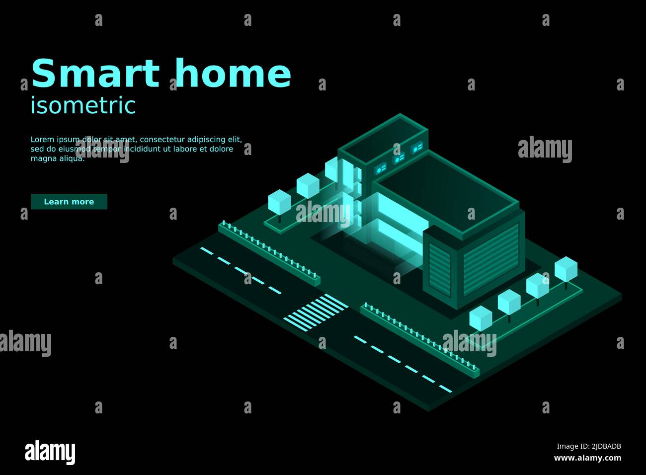 Smart city or intelligent building isometric vector concept. Modern ...