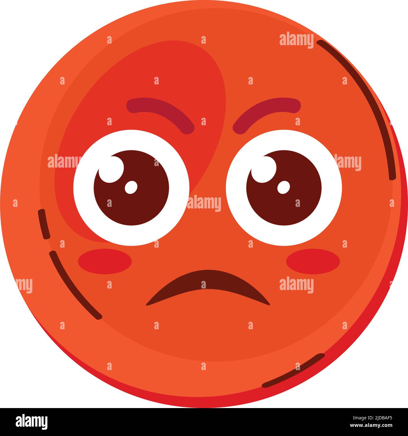 sad red emoji Stock Vector Image & Art - Alamy