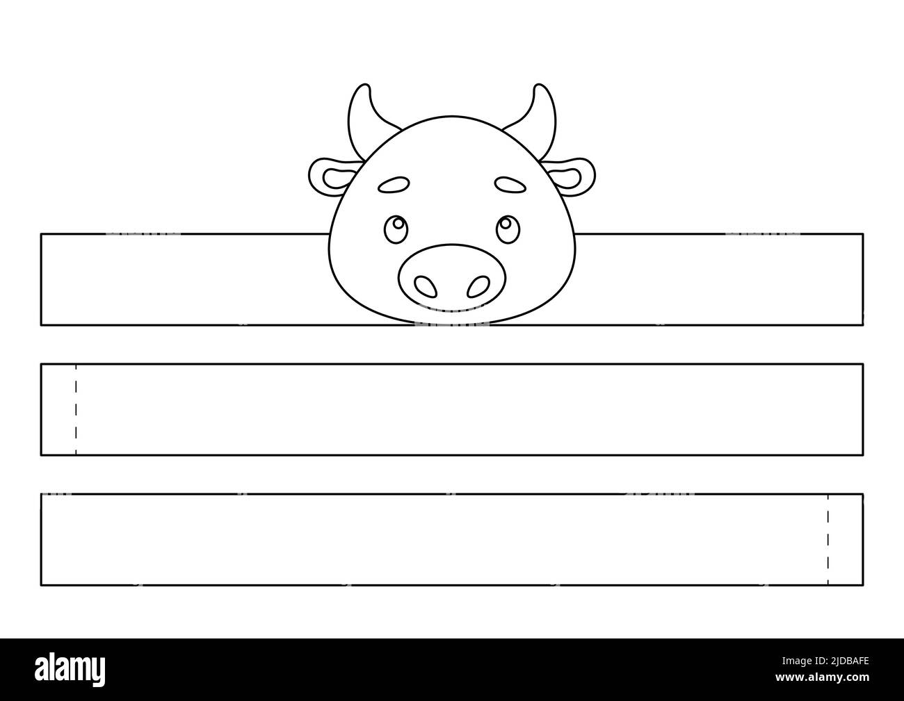 Printable bull paper crown. Fun accessory for entertainment. Diy cut ...