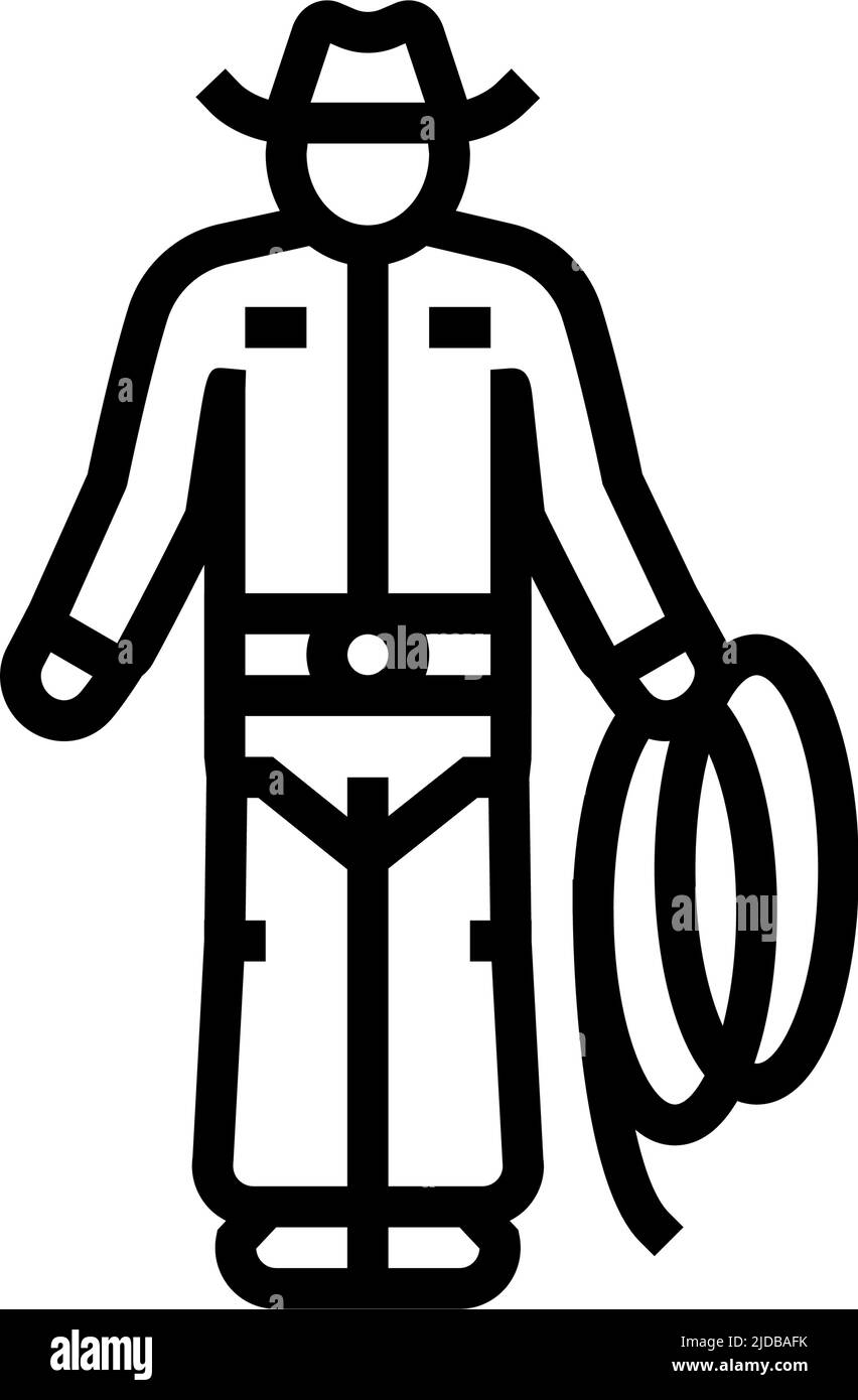cowboy western man line icon vector illustration Stock Vector Image ...
