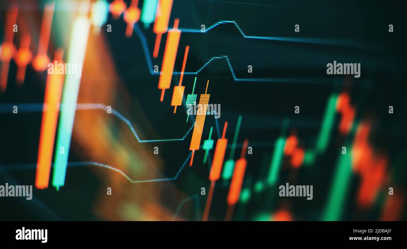 Graph chart of stock market investment trading. Financial chart with up ...