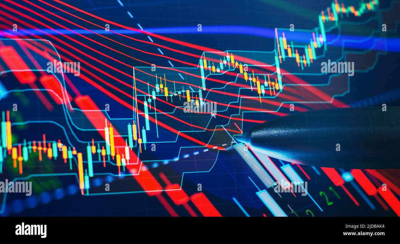 Graph chart of stock market investment trading. Financial chart with up ...