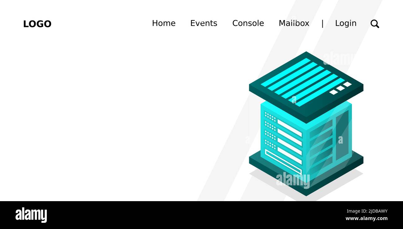 Isometric Digital Technology Web Banner. BIG DATA Machine Learning ...