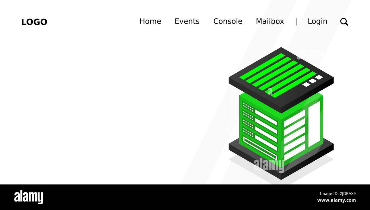 Isometric Digital Technology Web Banner. BIG DATA Machine Learning ...