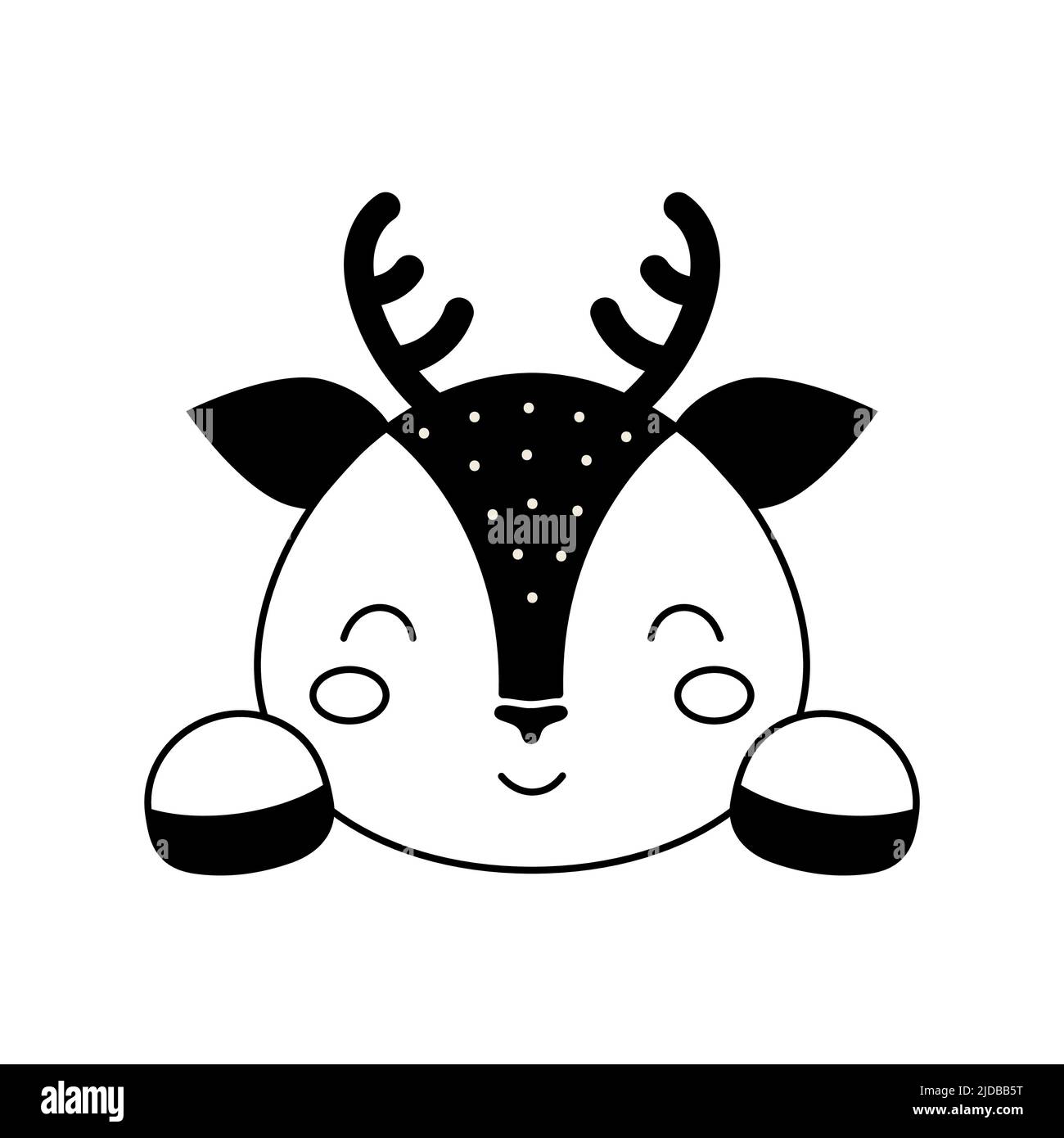 Cute deer head in Scandinavian style. Animal face for kids t-shirts ...