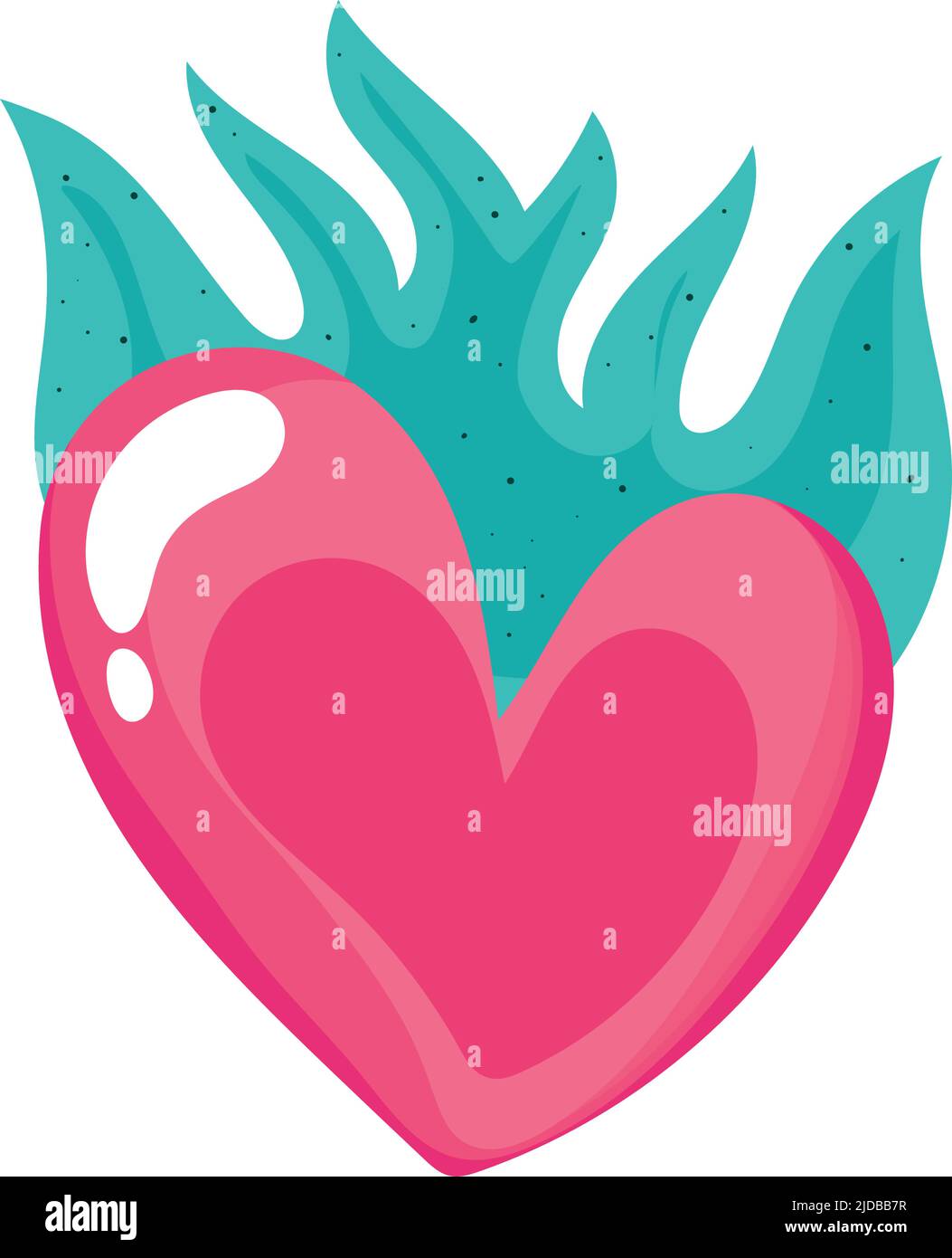 pink heart onfire Stock Vector Image & Art - Alamy