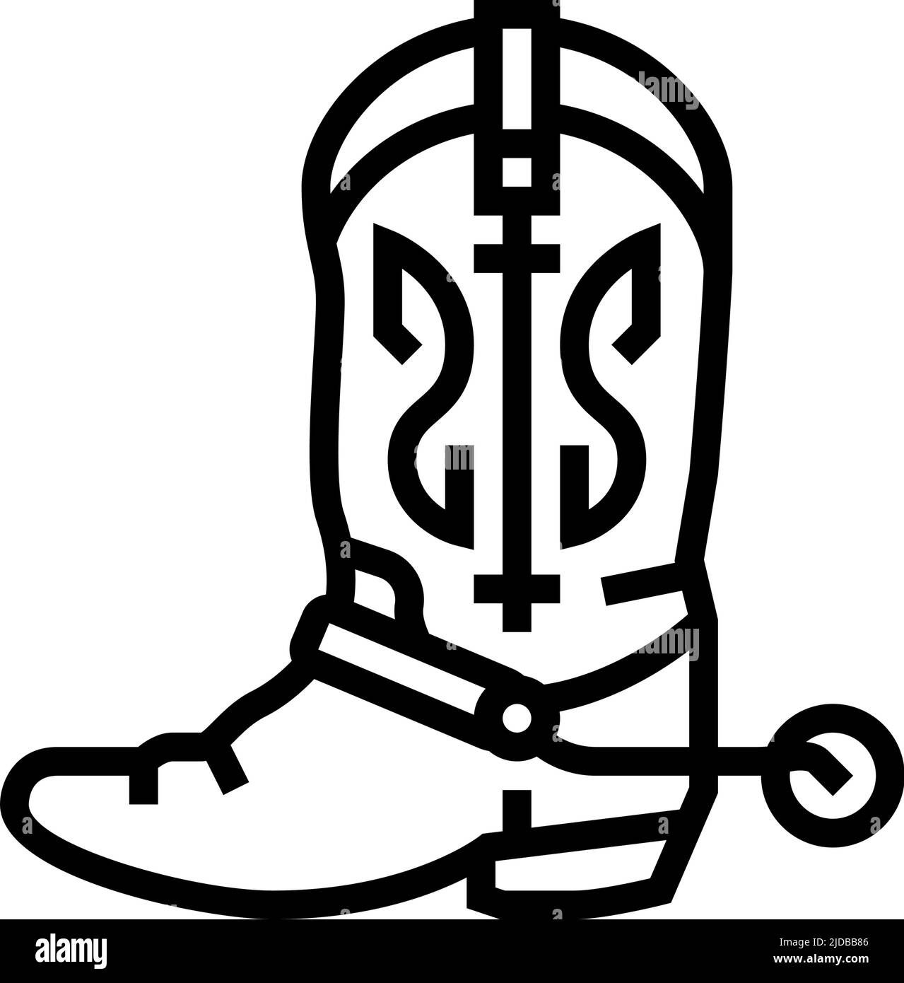 retro boot line icon vector illustration Stock Vector Image & Art - Alamy