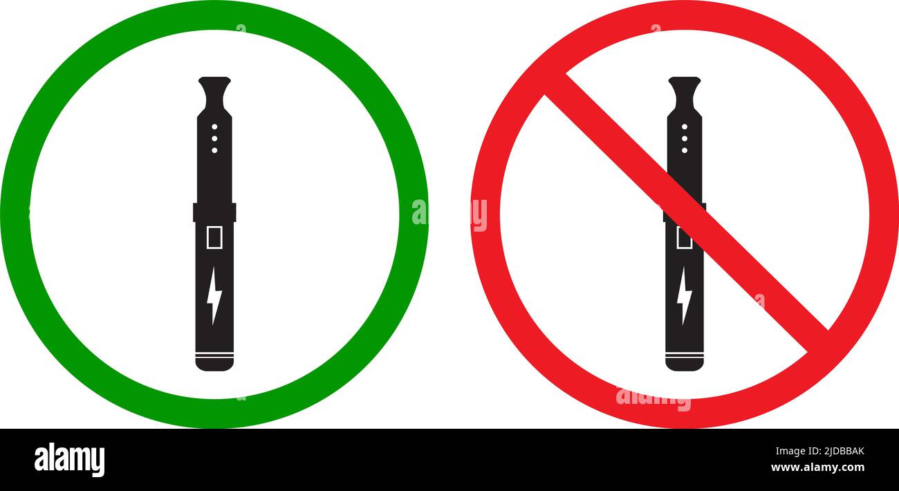 no vaping and vaping area signs. vape and smoke prohibition and green ...