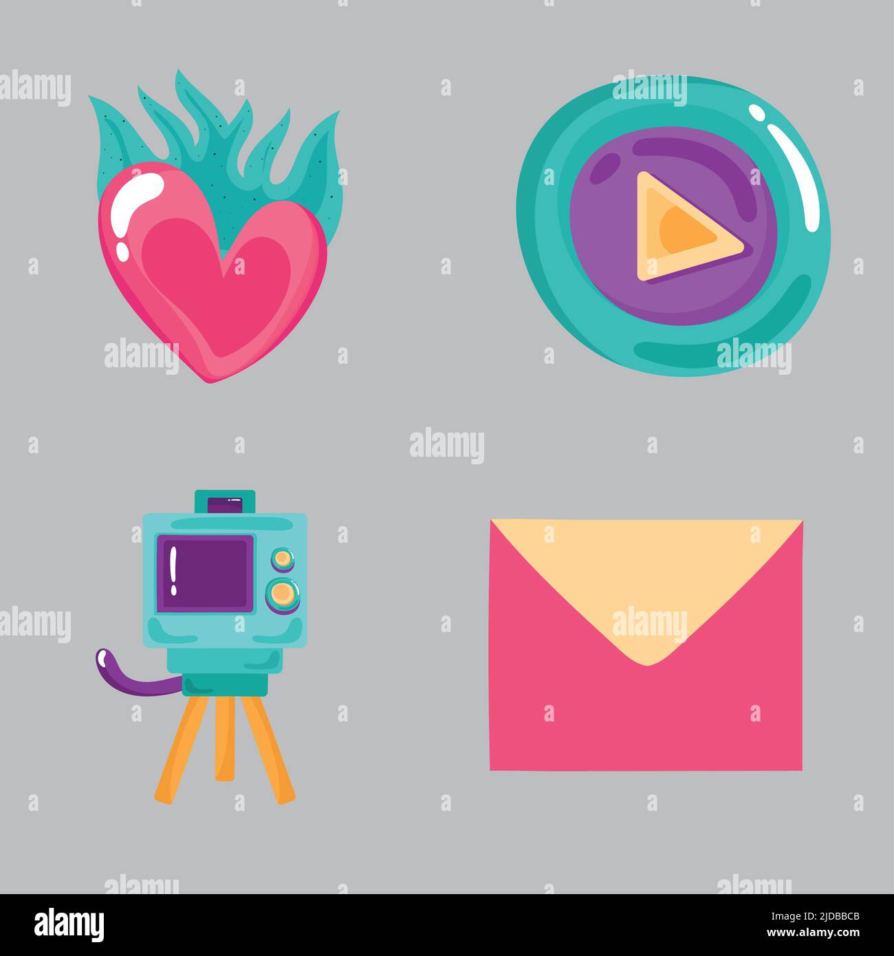 four vlog media icons Stock Vector Image & Art - Alamy