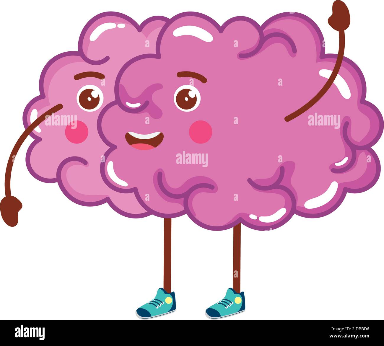 purple brain kawaii Stock Vector Image & Art - Alamy