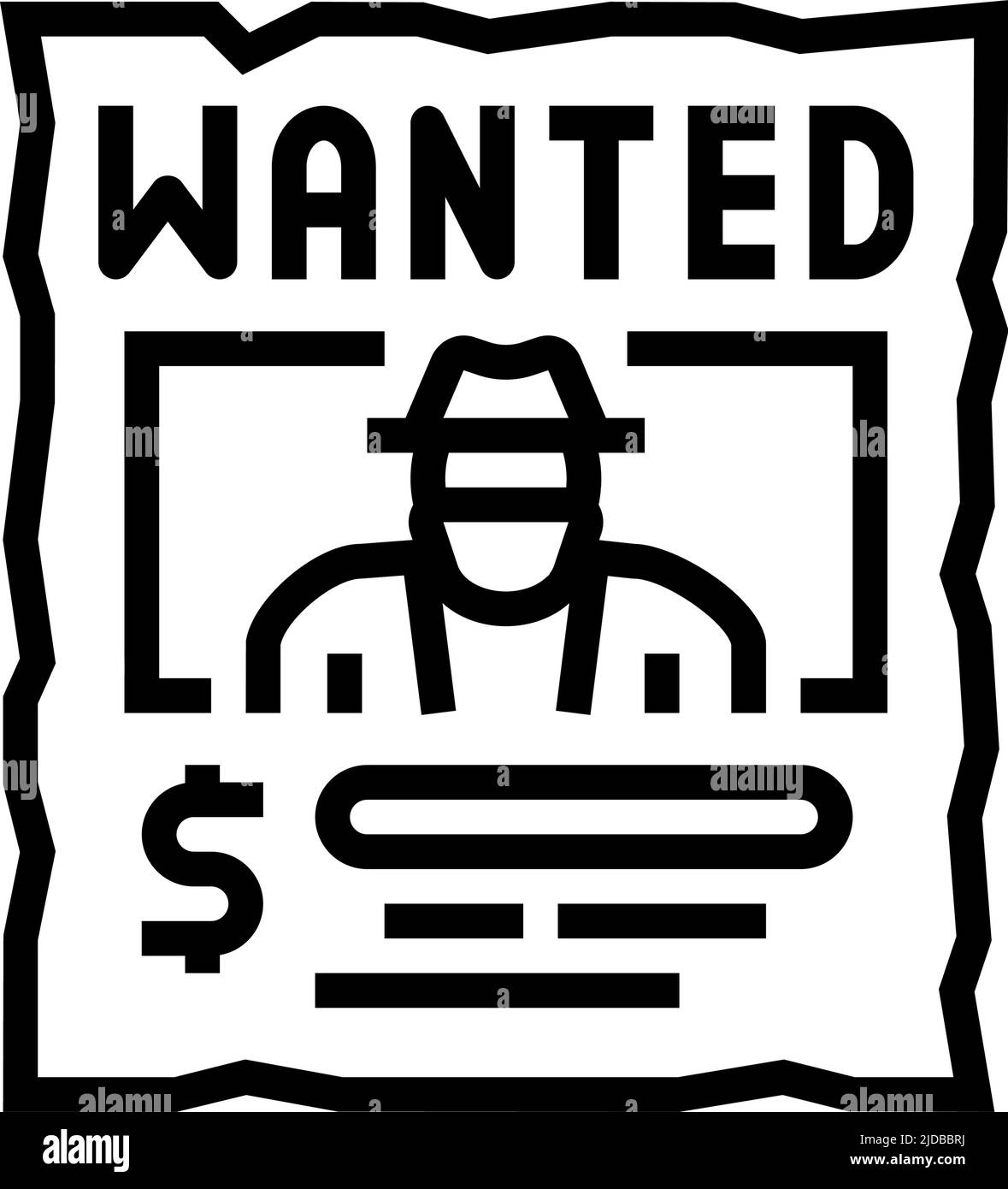 wanted poster line icon vector illustration Stock Vector Image & Art ...