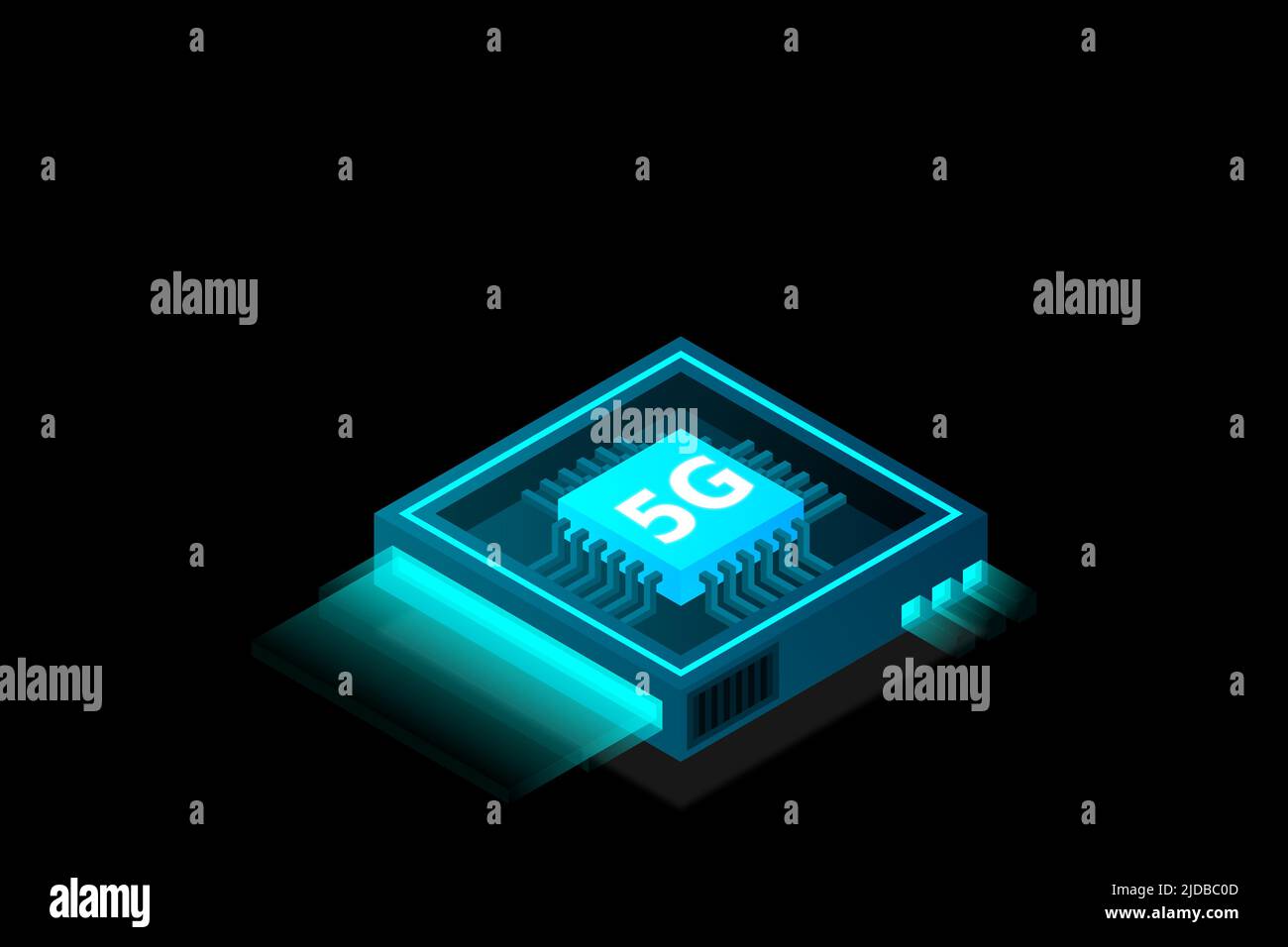 5g Network Processor Illustration Mobile Wireless Internet Of Next