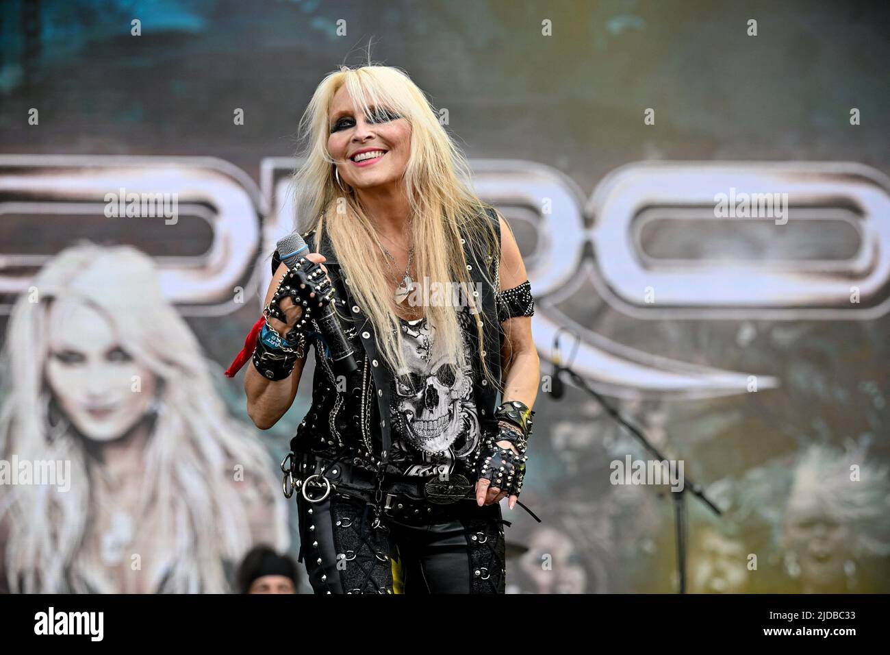 Doro performing live during day 3 of Hellfest Open Air Festival, in ...