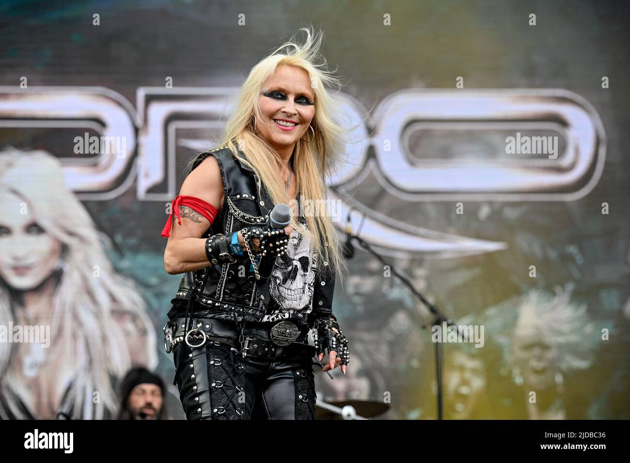 Doro performing live during day 3 of Hellfest Open Air Festival, in ...