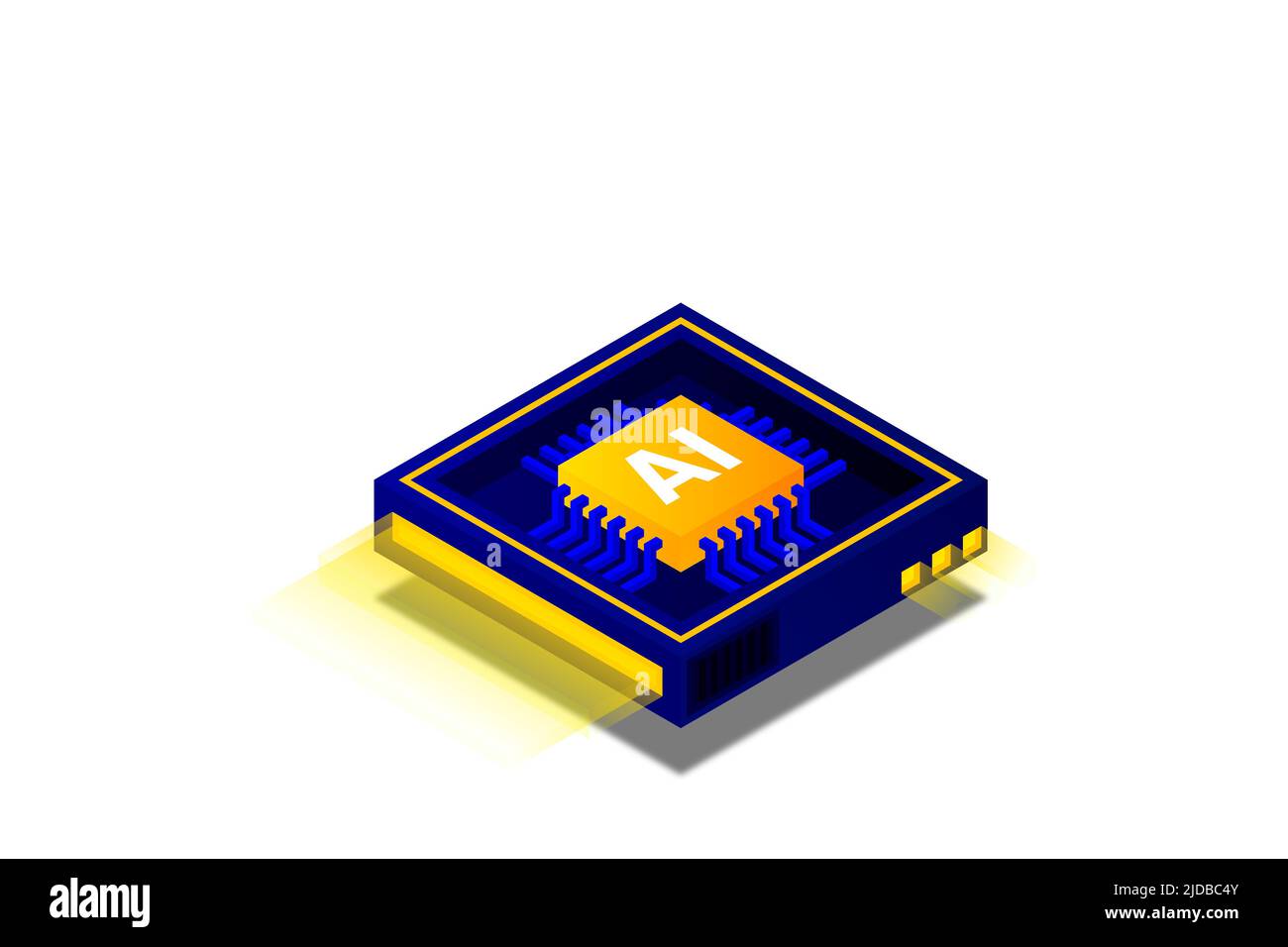 Artificial intelligence, AI web banner, isometric cloud computing ...