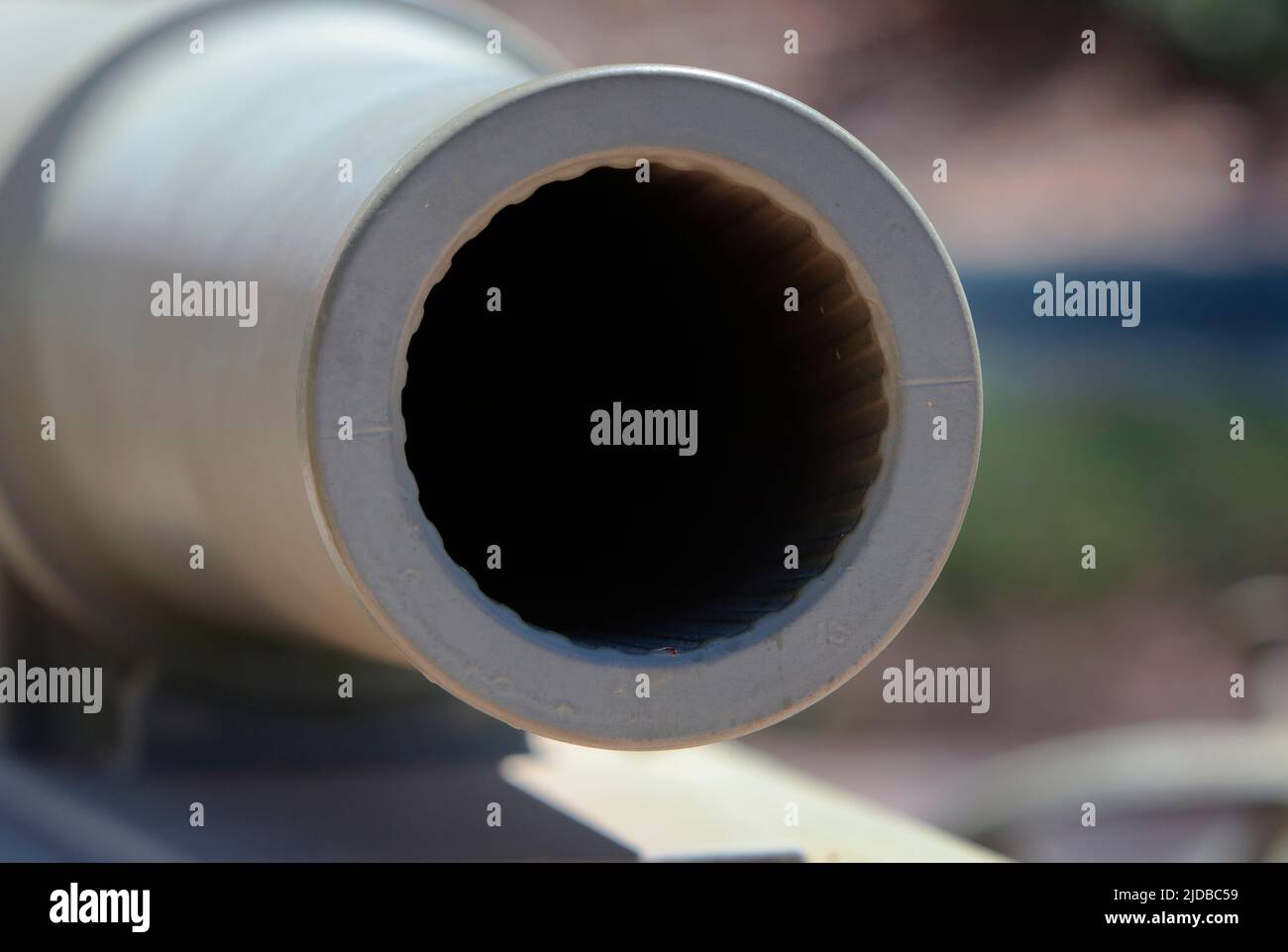 Artillery gun or cannon detail showing the muzzle and rifling Stock ...