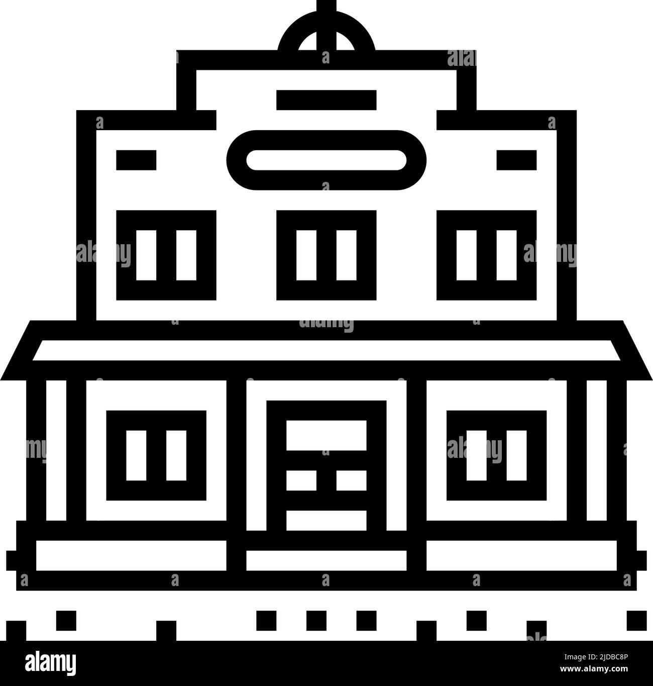 saloon bar building line icon vector illustration Stock Vector Image ...