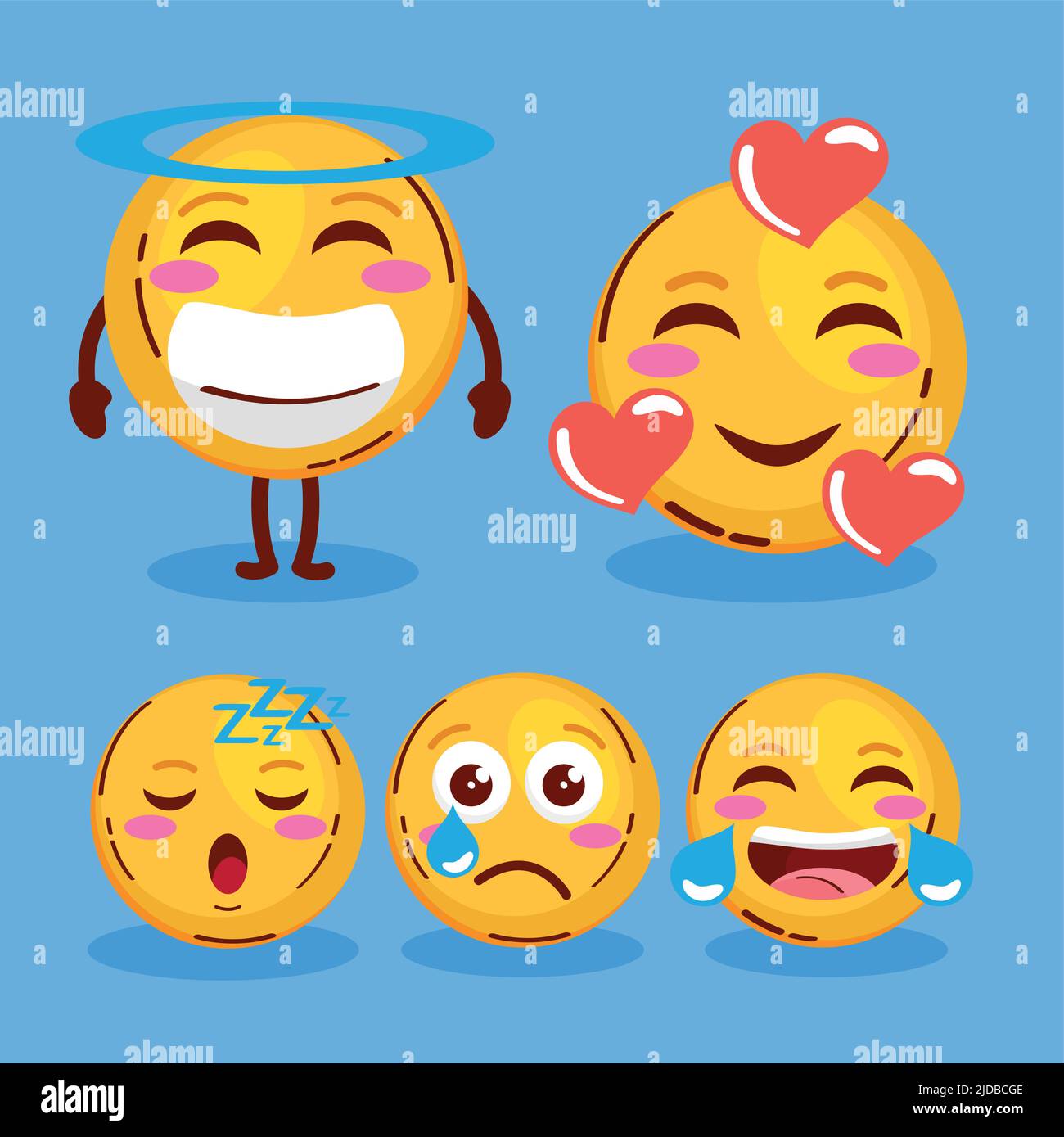 five emojis faces icons Stock Vector Image & Art - Alamy