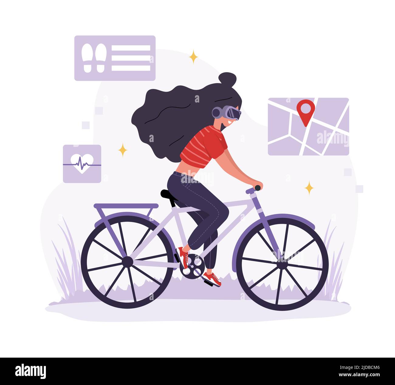 Futuristic woman bike Stock Vector Images - Alamy