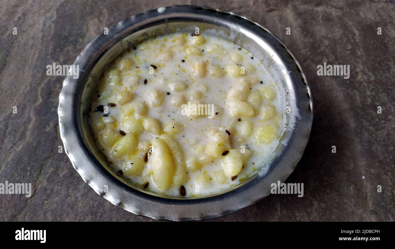 some eatable food put in a steel bowl Stock Photo - Alamy
