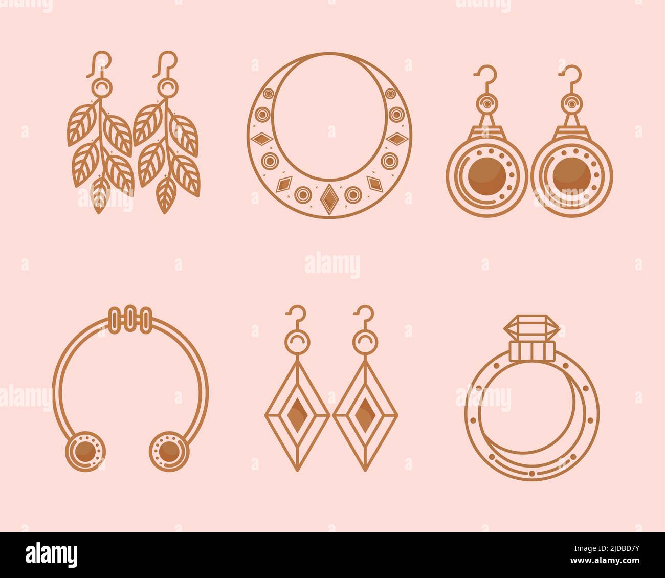 six jewelry luxury icons Stock Vector Image & Art - Alamy