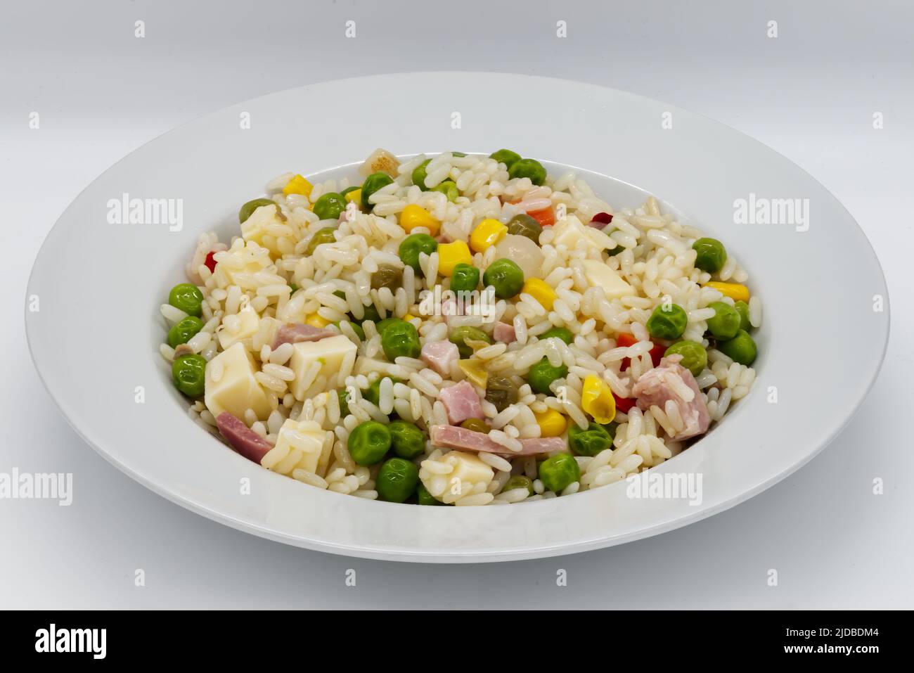 Italian Cold Rice Salad, Riso Freddo. Fresh and healthy summer salad on ...