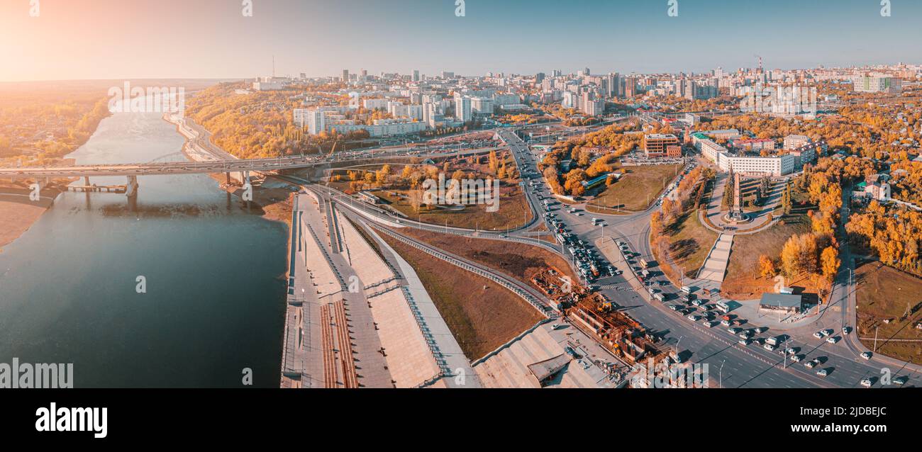 Traffic jam intersection night aerial hi-res stock photography and ...