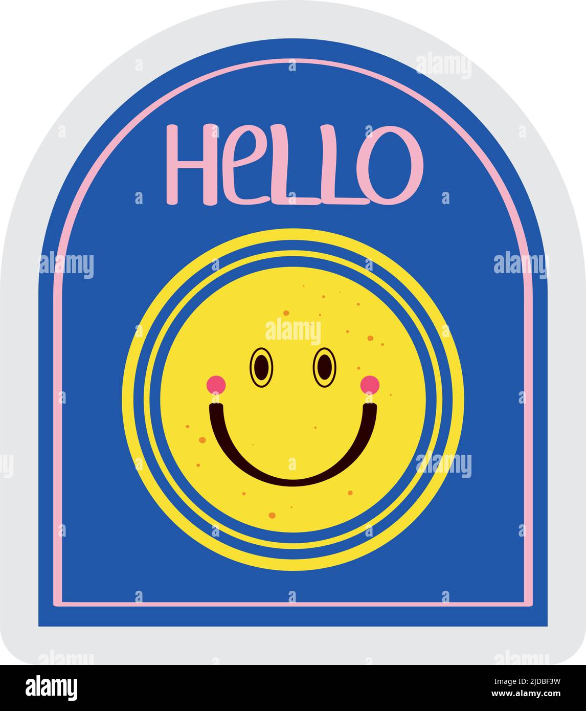 hello emoticon sticker Stock Vector Image & Art - Alamy