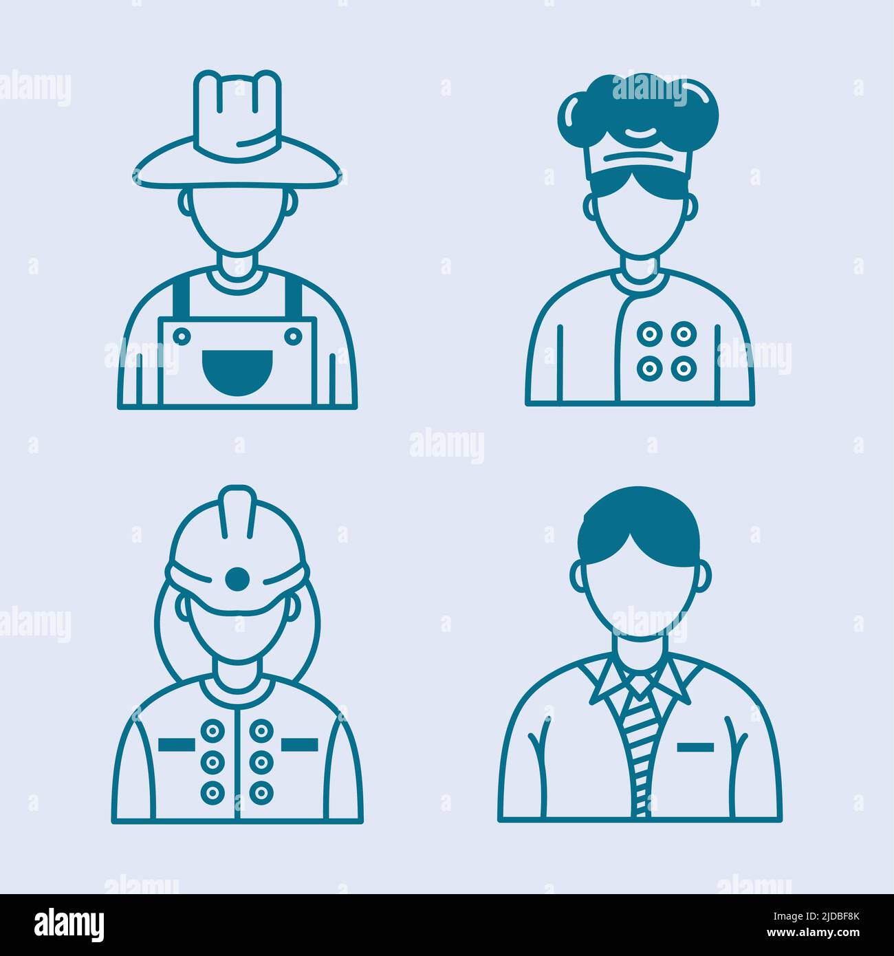 Four workers characters Stock Vector Images - Alamy