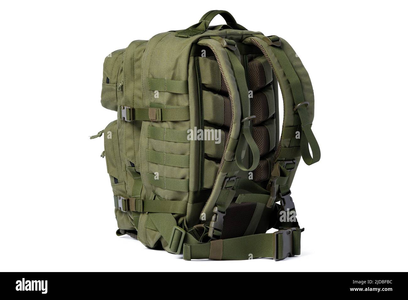 Military backpack isolated on a white background Stock Photo - Alamy