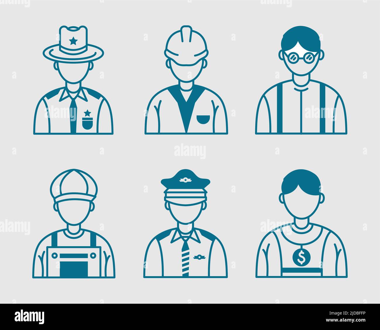 Six professions Stock Vector Images - Alamy