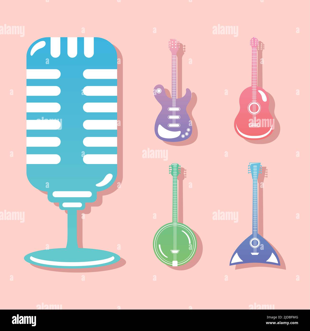 five music instruments pastel icons Stock Vector Image & Art - Alamy