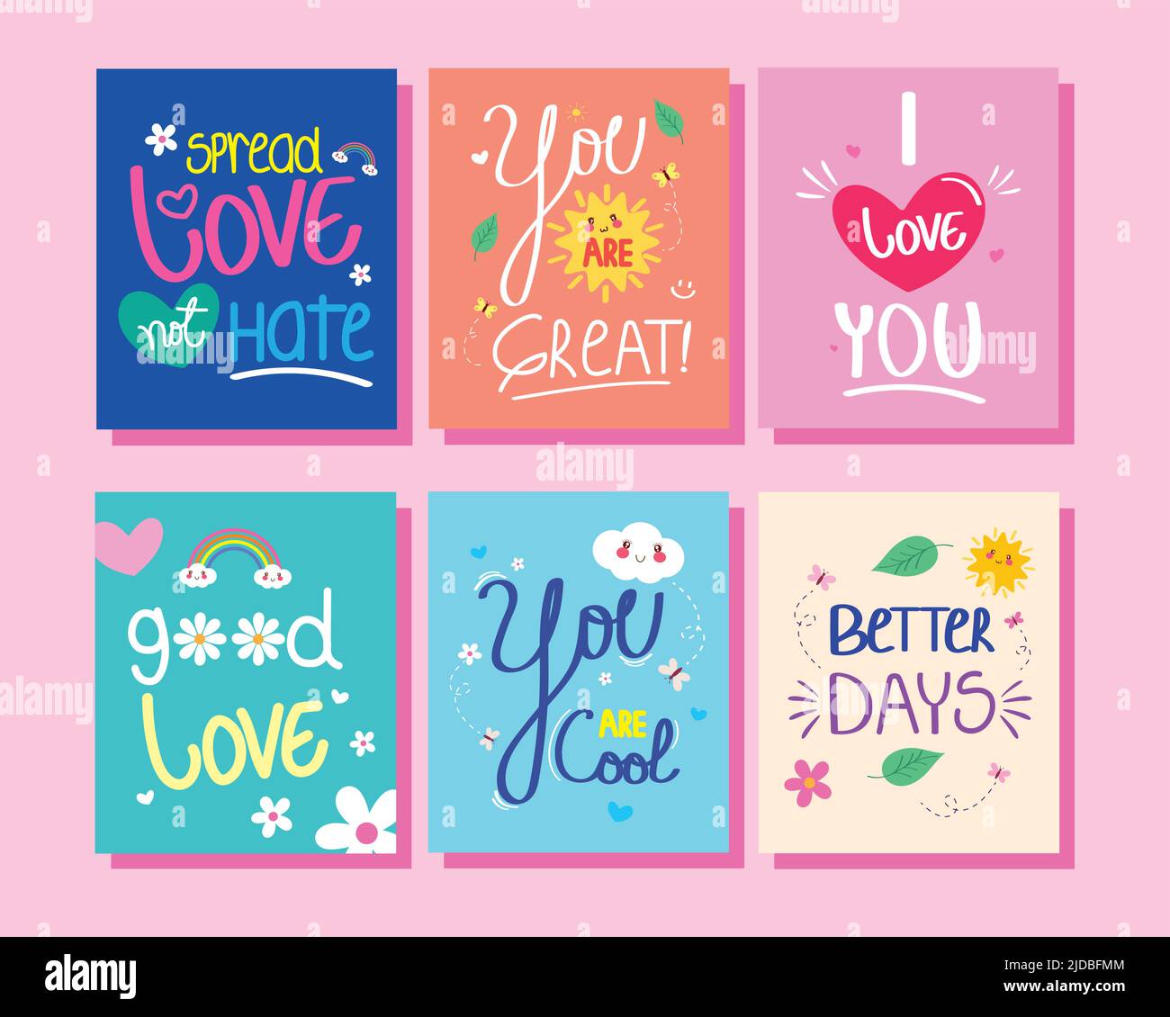 six mini positive posters Stock Vector Image & Art - Alamy