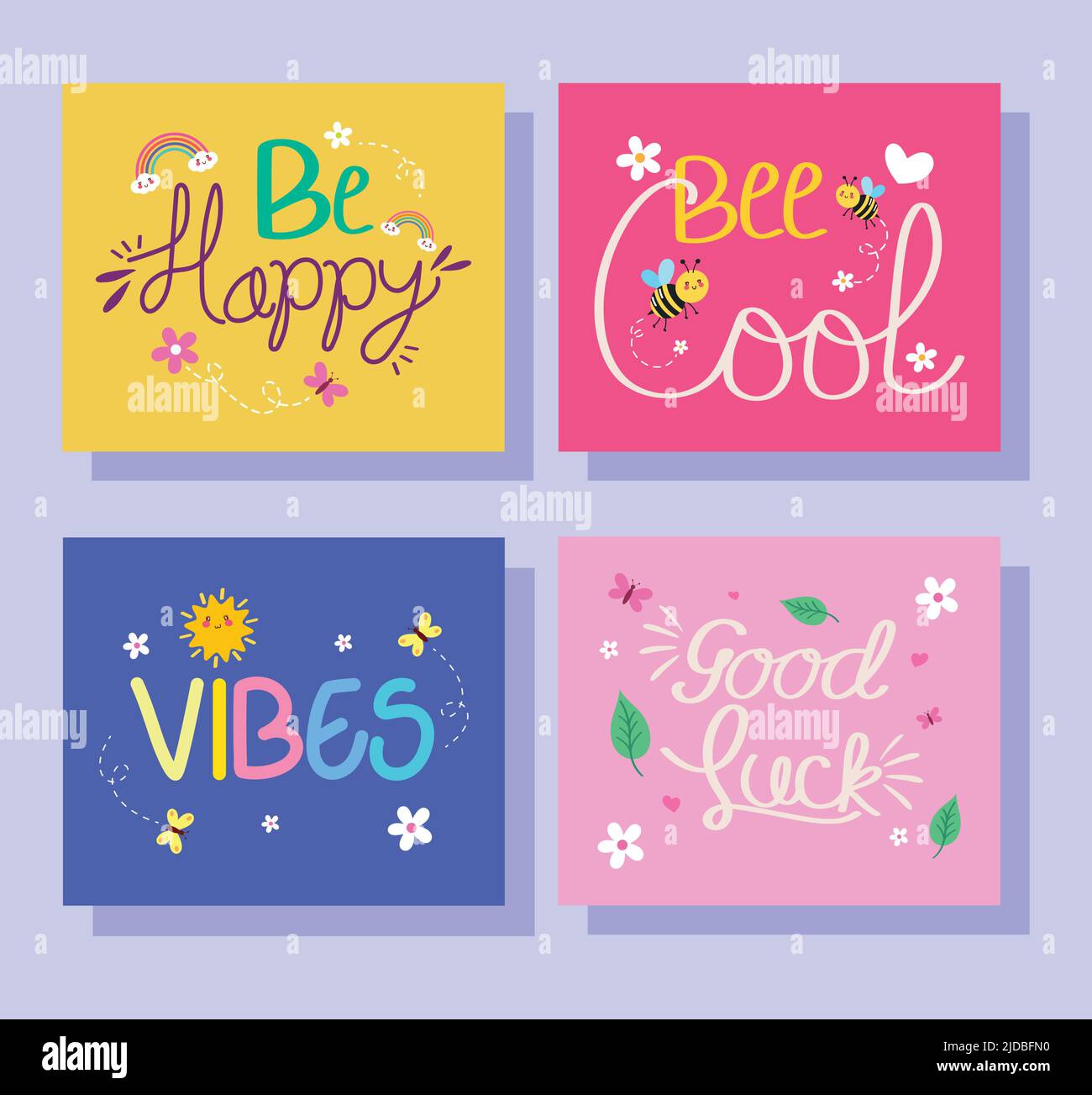 four mini positive posters Stock Vector Image & Art - Alamy