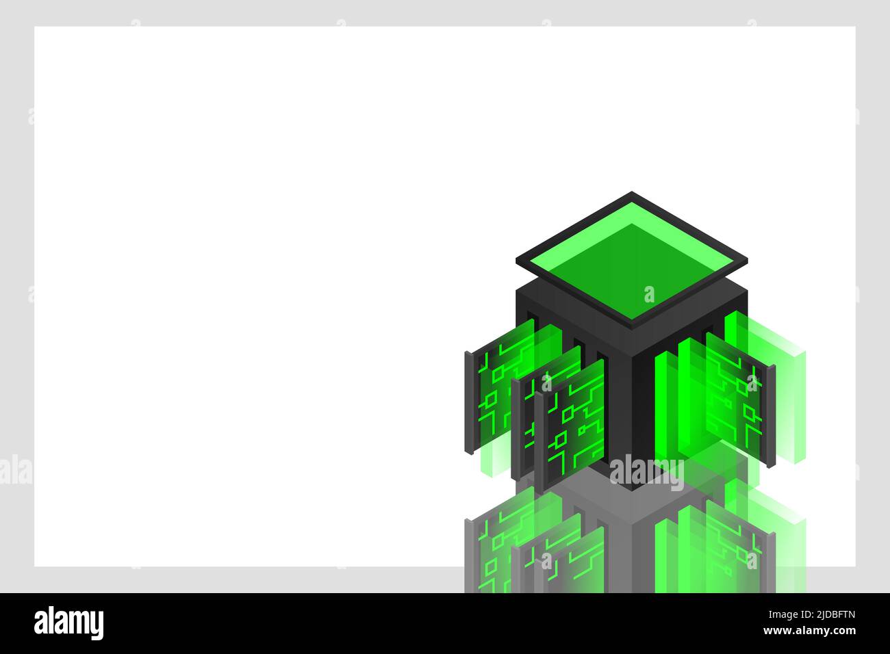 Data center isometric icon, database and cloud data storage concept ...