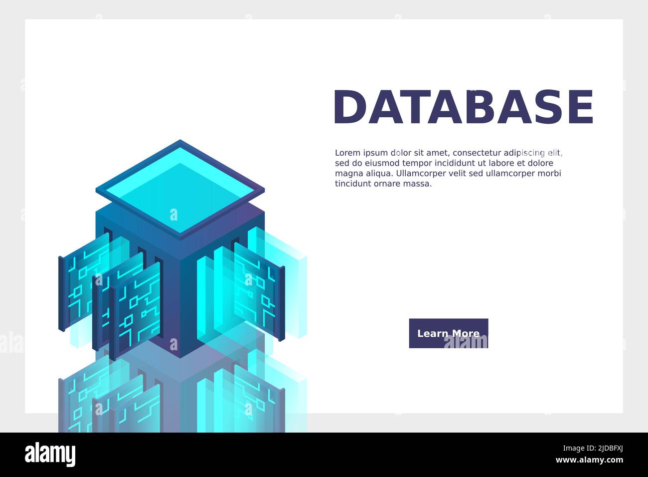 Data center isometric icon, database and cloud data storage concept ...