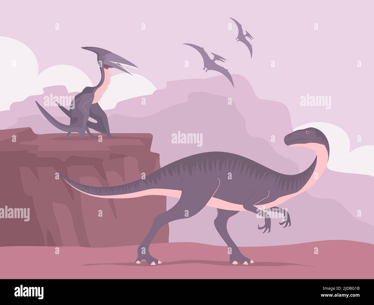 Ancient dinosaurs pangolin. Flying pterosaurs. Dinosaur of the Jurassic ...