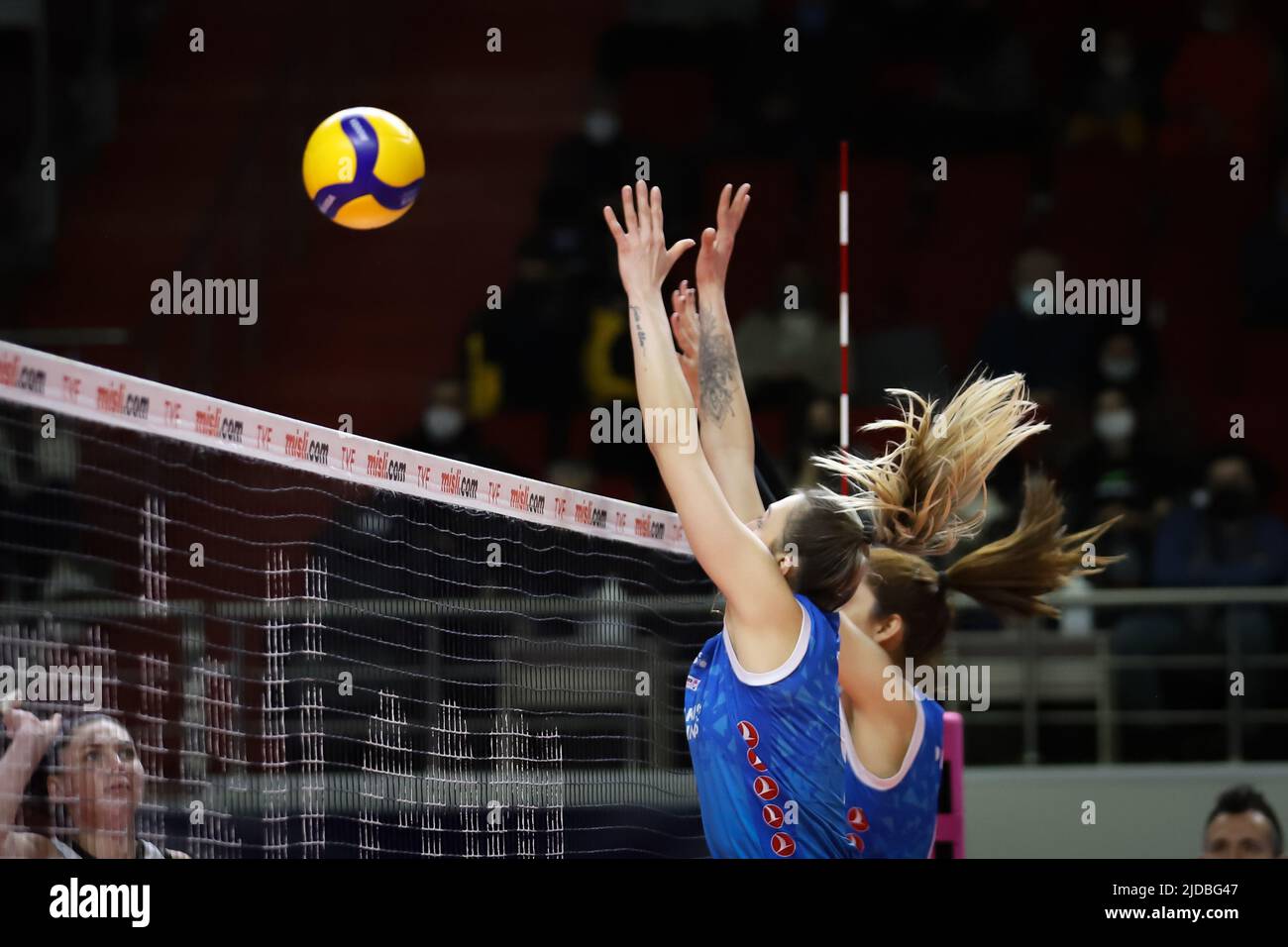 ISTANBUL, TURKEY - JANUARY 15, 2022: Asli Kalac in action during Turk ...