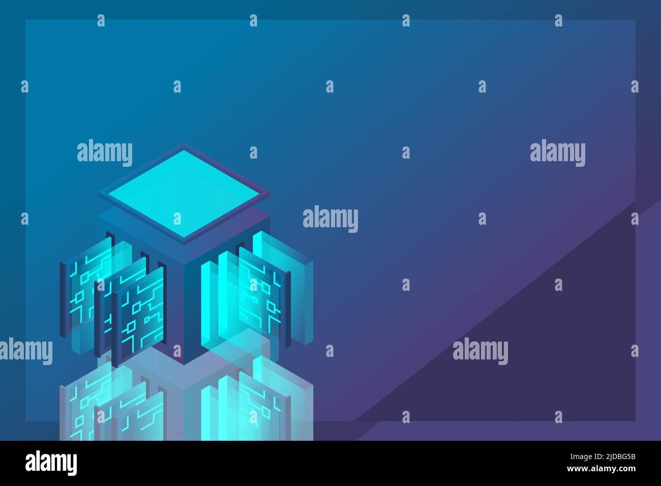 Data center isometric icon, database and cloud data storage concept ...