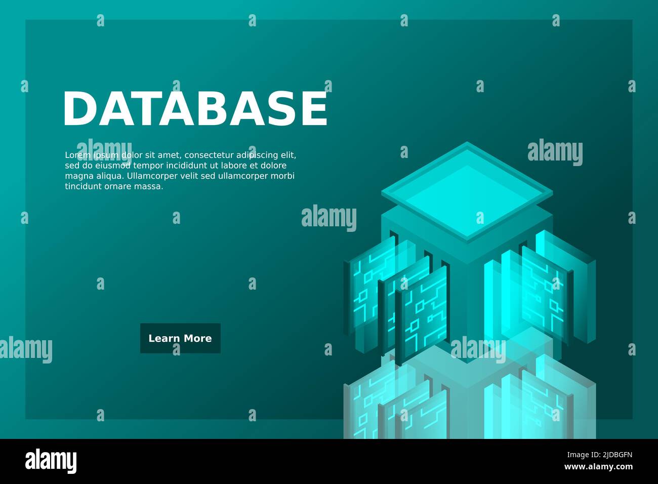 Data center isometric icon, database and cloud data storage concept ...