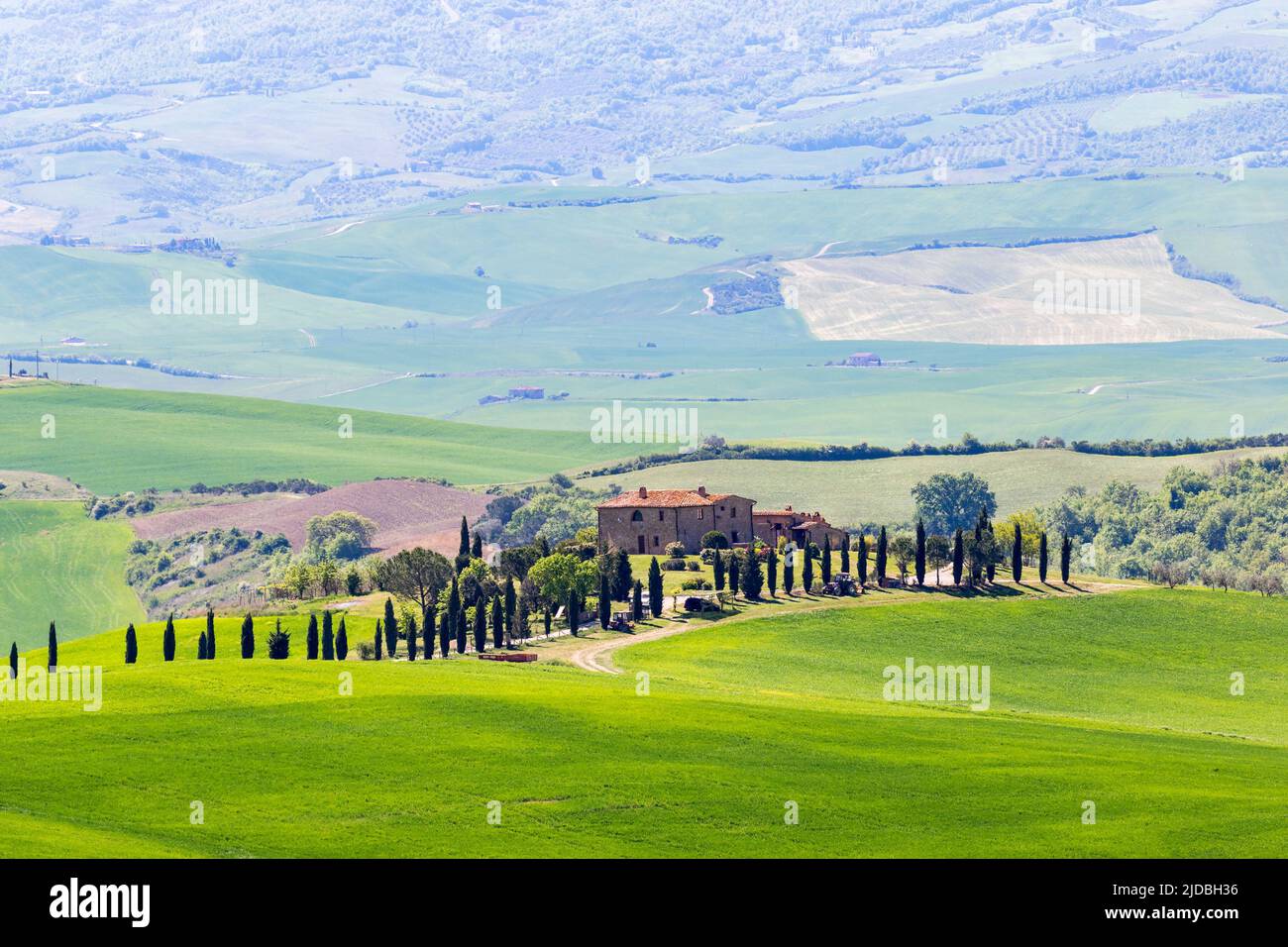 Italian farm with fields in a rural landscape Stock Photo - Alamy