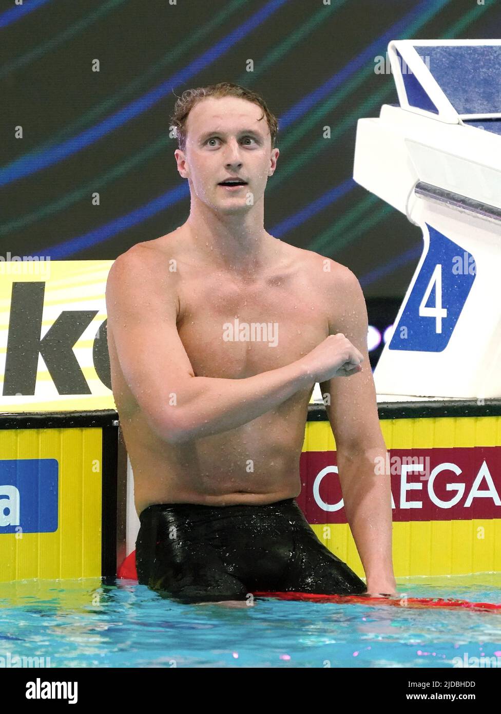 Elijah Winnington (AUS) is gold medallist on mens 400m Freestyle during ...