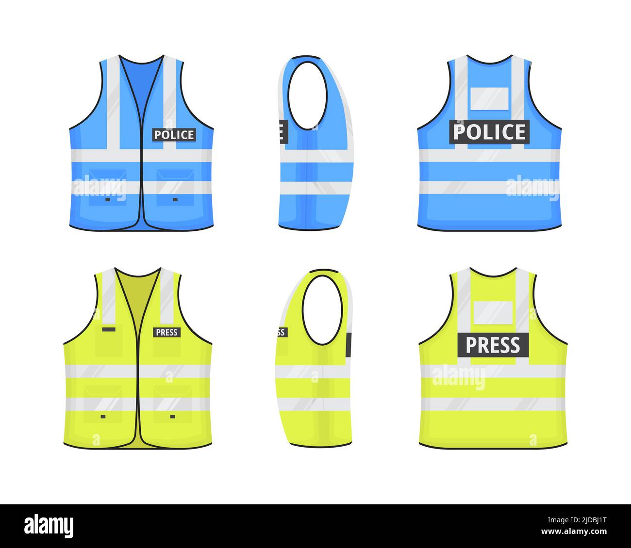 Safety reflective vest with labels tag flat style design vector ...