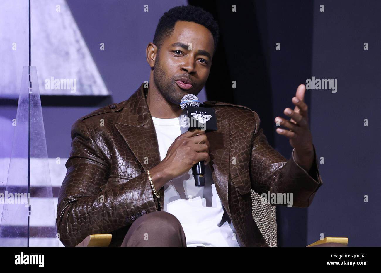 20th June, 2022. New movie 'Top Gun: Maverick' American actor Jay Ellis ...