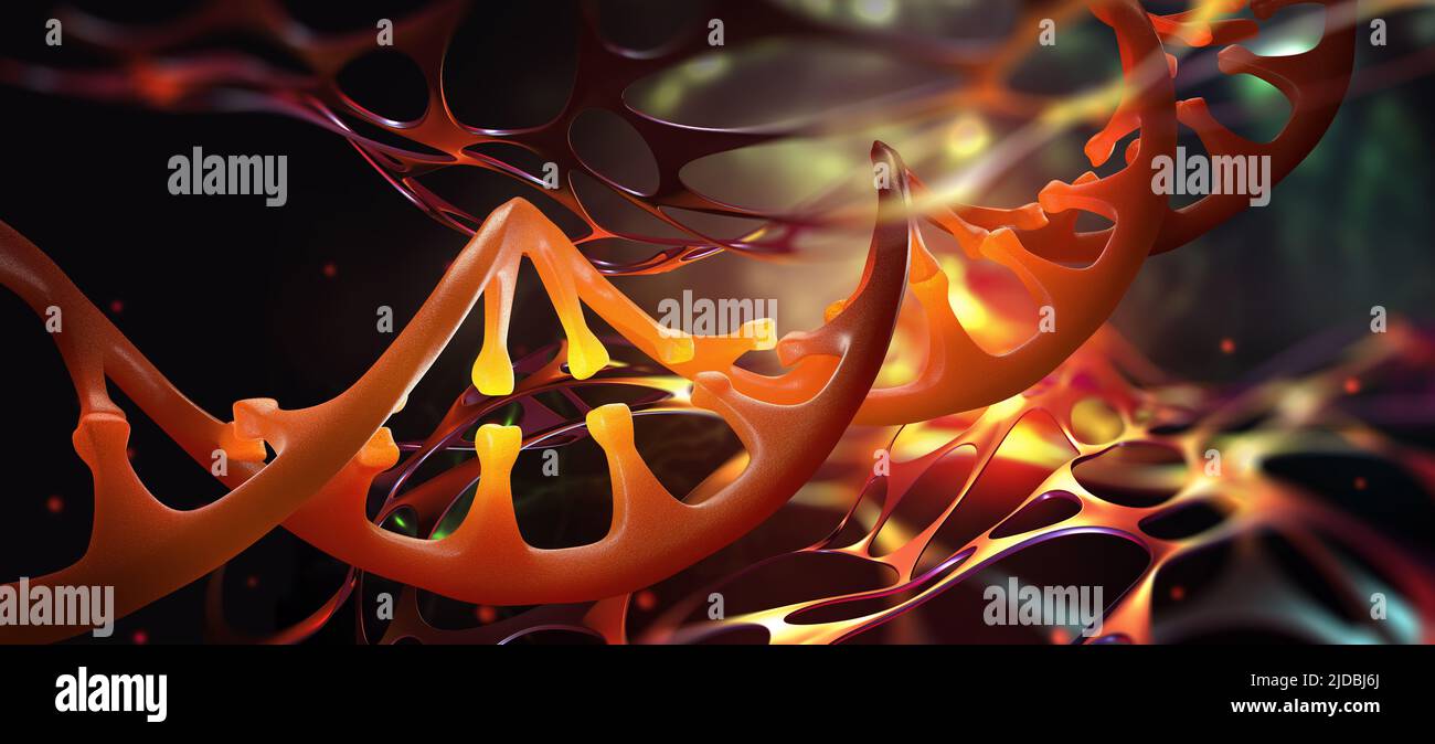 DNA helix. Scientific research. Genome decoding and medical innovation ...