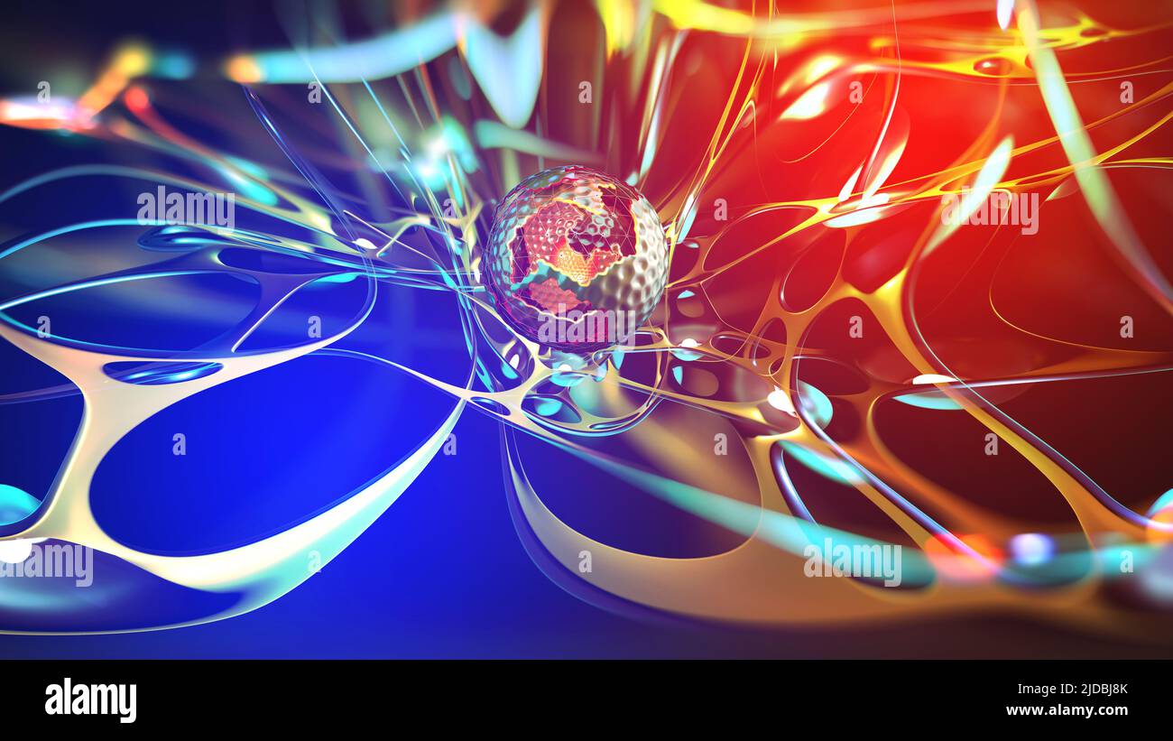AI concept. Artificial Intelligence, futuristic processor in Cyberspace ...