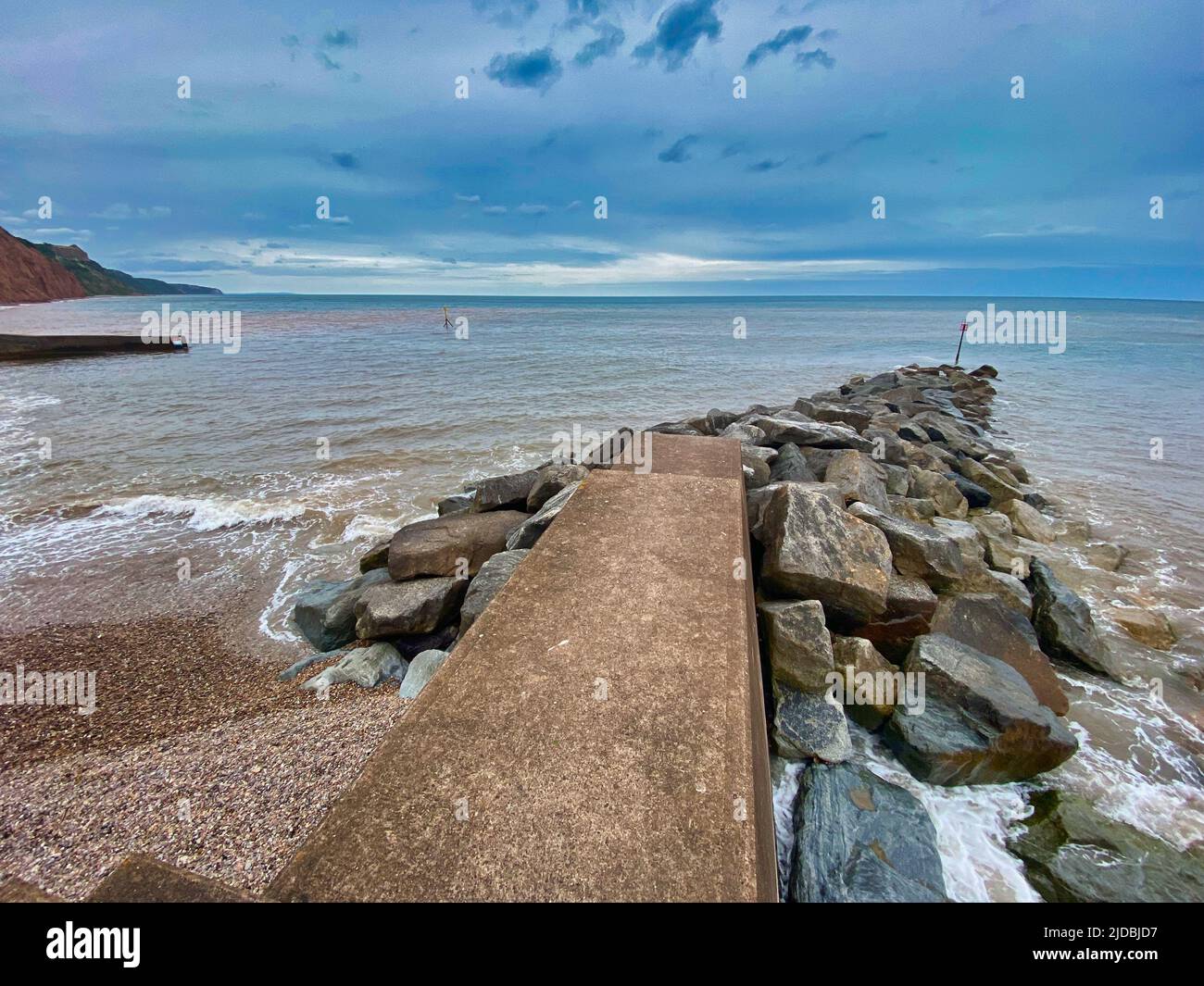 Sidmouth devon beach waves rocks hi-res stock photography and images ...