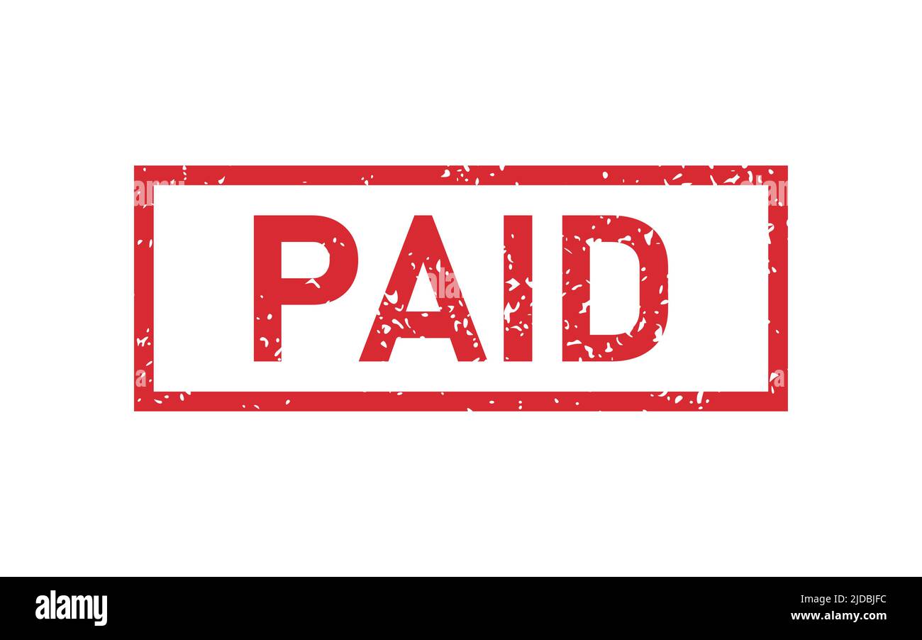 Grunge red Paid word rubber stamp. Paid sign sticker set. Grunge ...